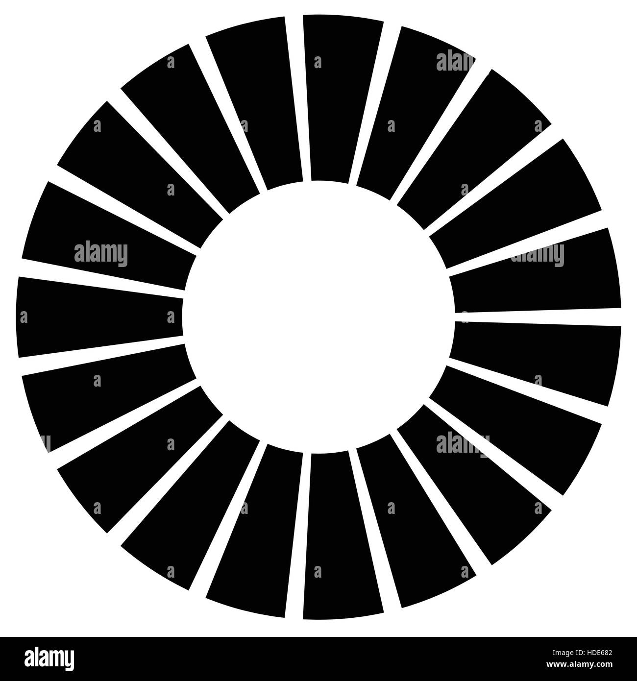 Geometric circle element made of radiating rectangles. Abstract circle ...