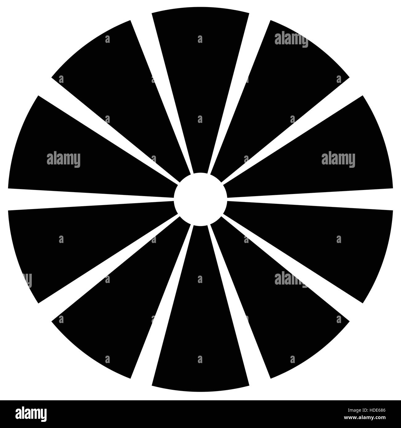 Geometric circle element made of radiating rectangles. Abstract circle ...