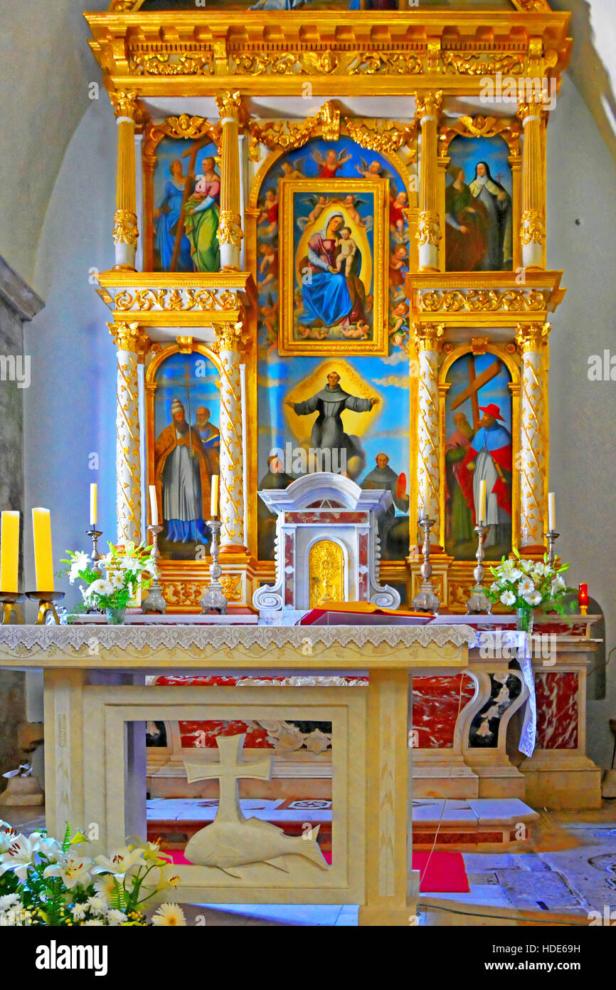 Croatia Hvar Franciscan Monastery altar paintings Stock Photo - Alamy