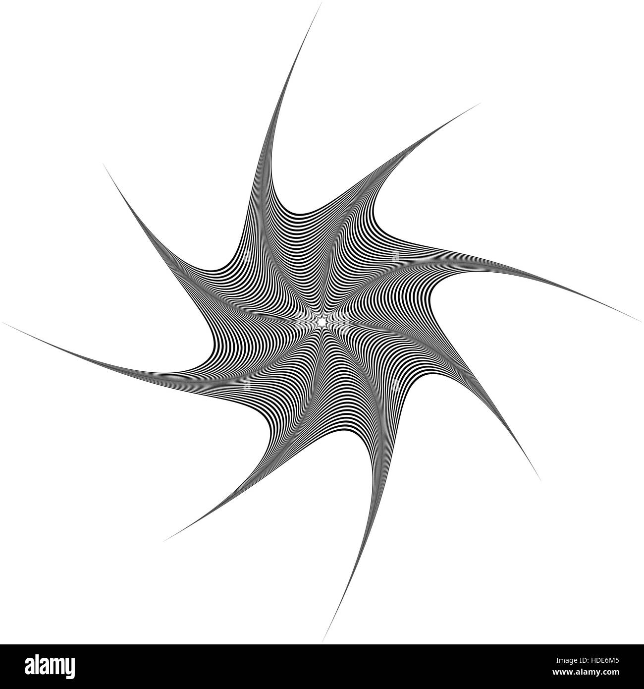 Abstract geometric element. Rotating shape of radial lines with ...