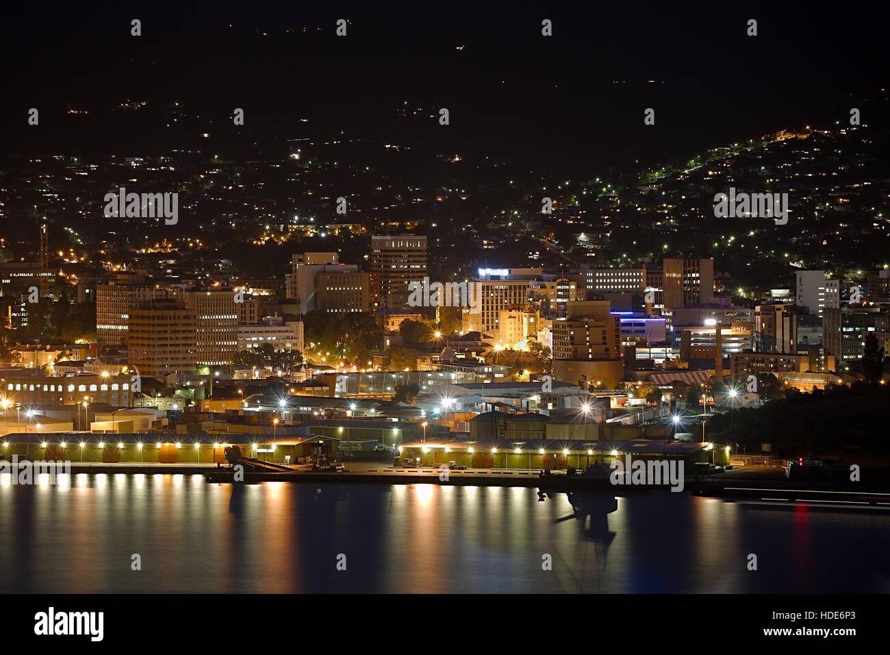 Hobart night view Stock Photo - Alamy