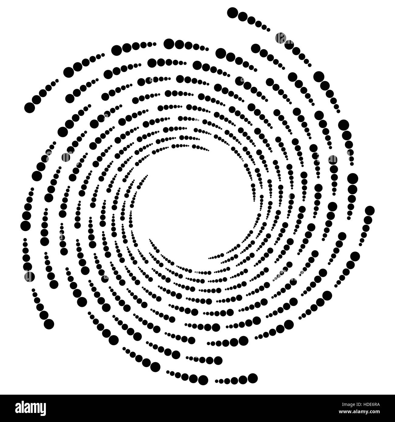Circle halftone element, circular half-tone pattern. Spiral, vortex ...