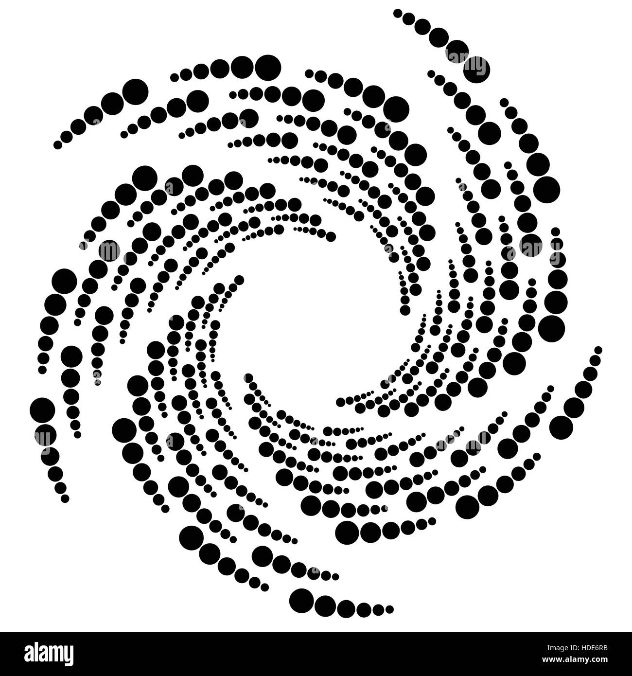 Circle halftone element, circular half-tone pattern. Spiral, vortex ...