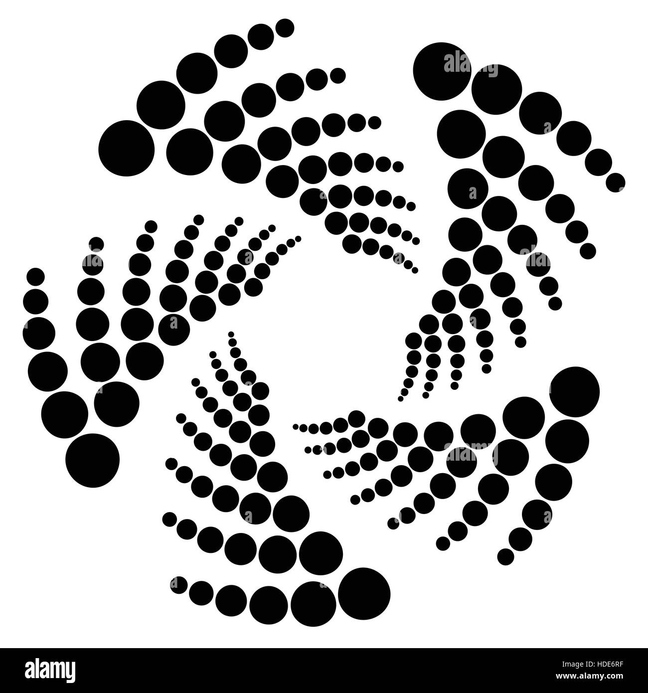 Circle halftone element, circular half-tone pattern. Spiral, vortex ...