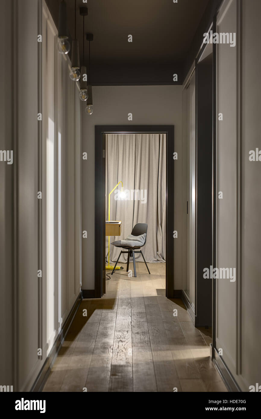Corridor in modern style Stock Photo - Alamy