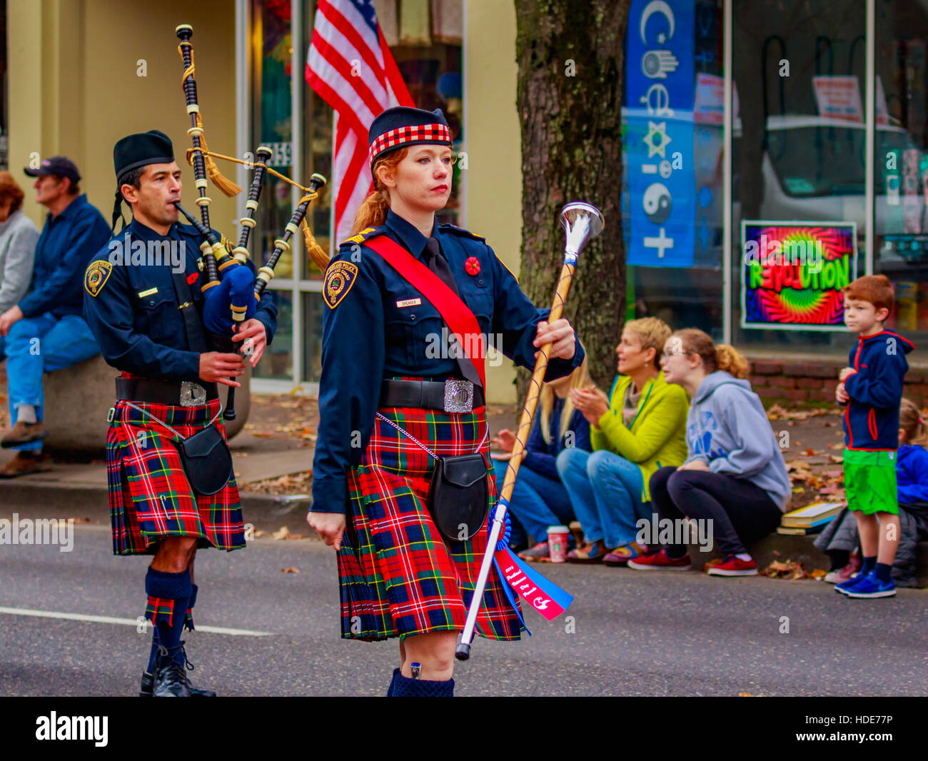 Portland police highland guard pipe band hi-res stock photography and ...