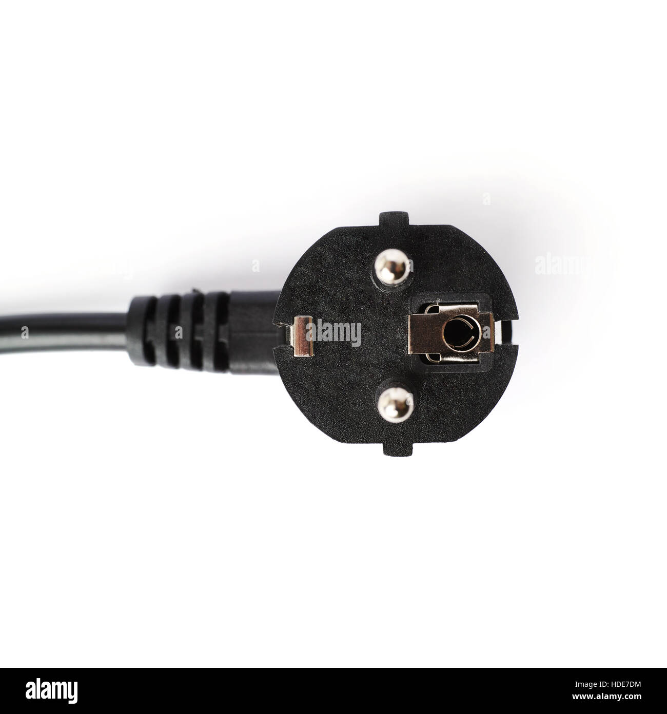 Black electric computer cable isolated over white background Stock ...