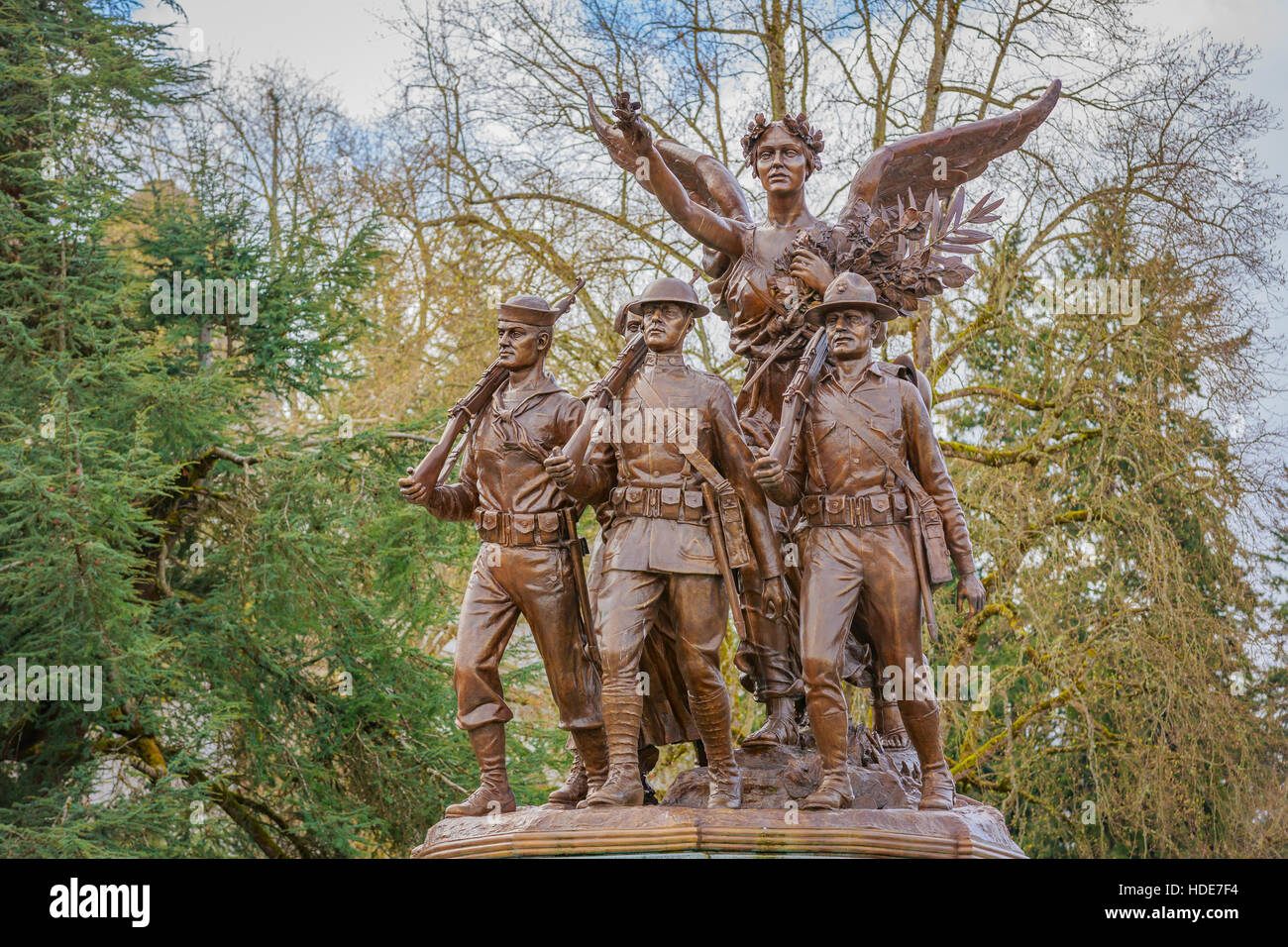 Olympia, Washington, USA - March 24, 2016: The Winged Victory Monument ...