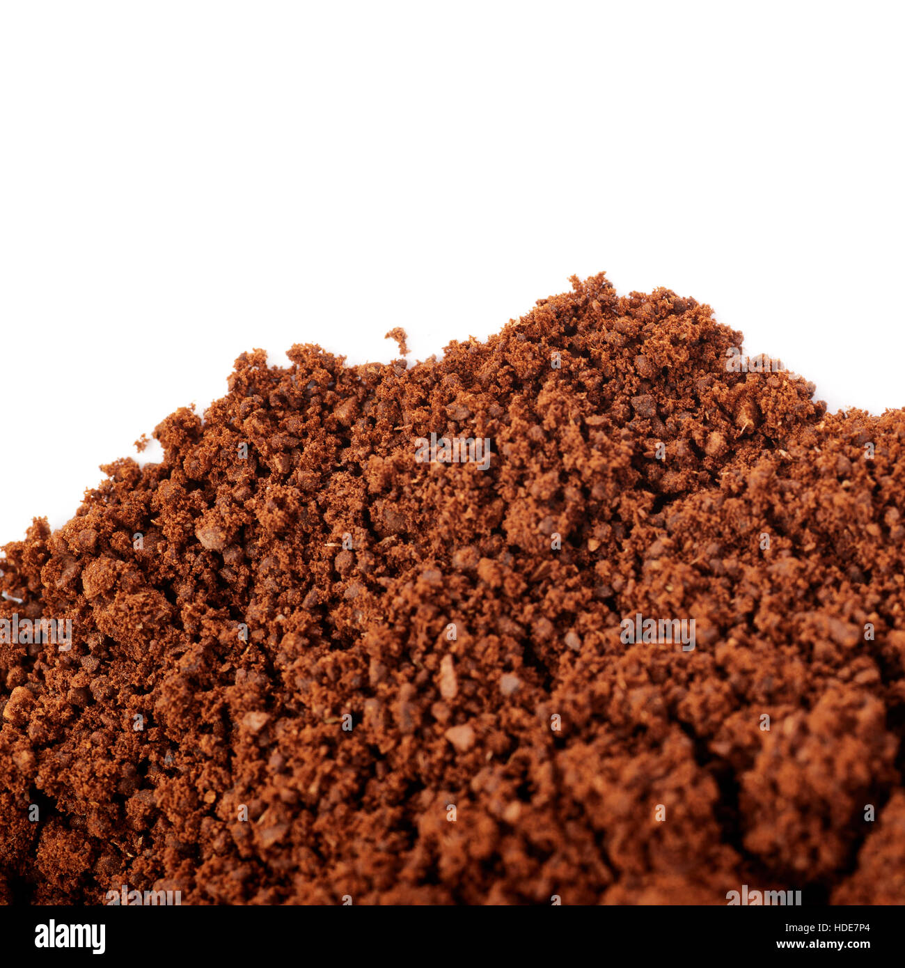 Ground milled coffee powder isolated over white background Stock Photo ...
