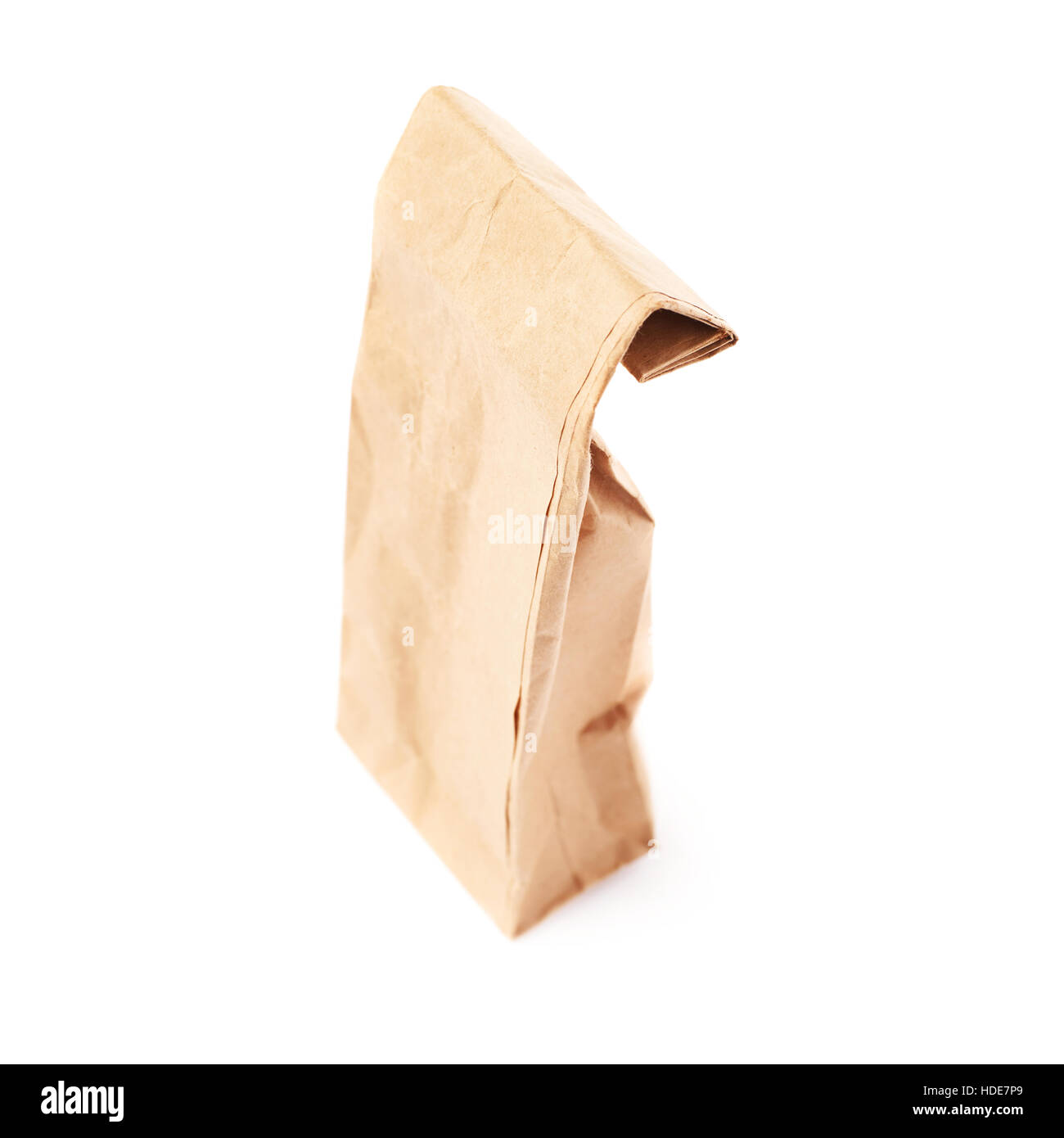 Craft brown paper pack for tea or coffee isolated over white background ...