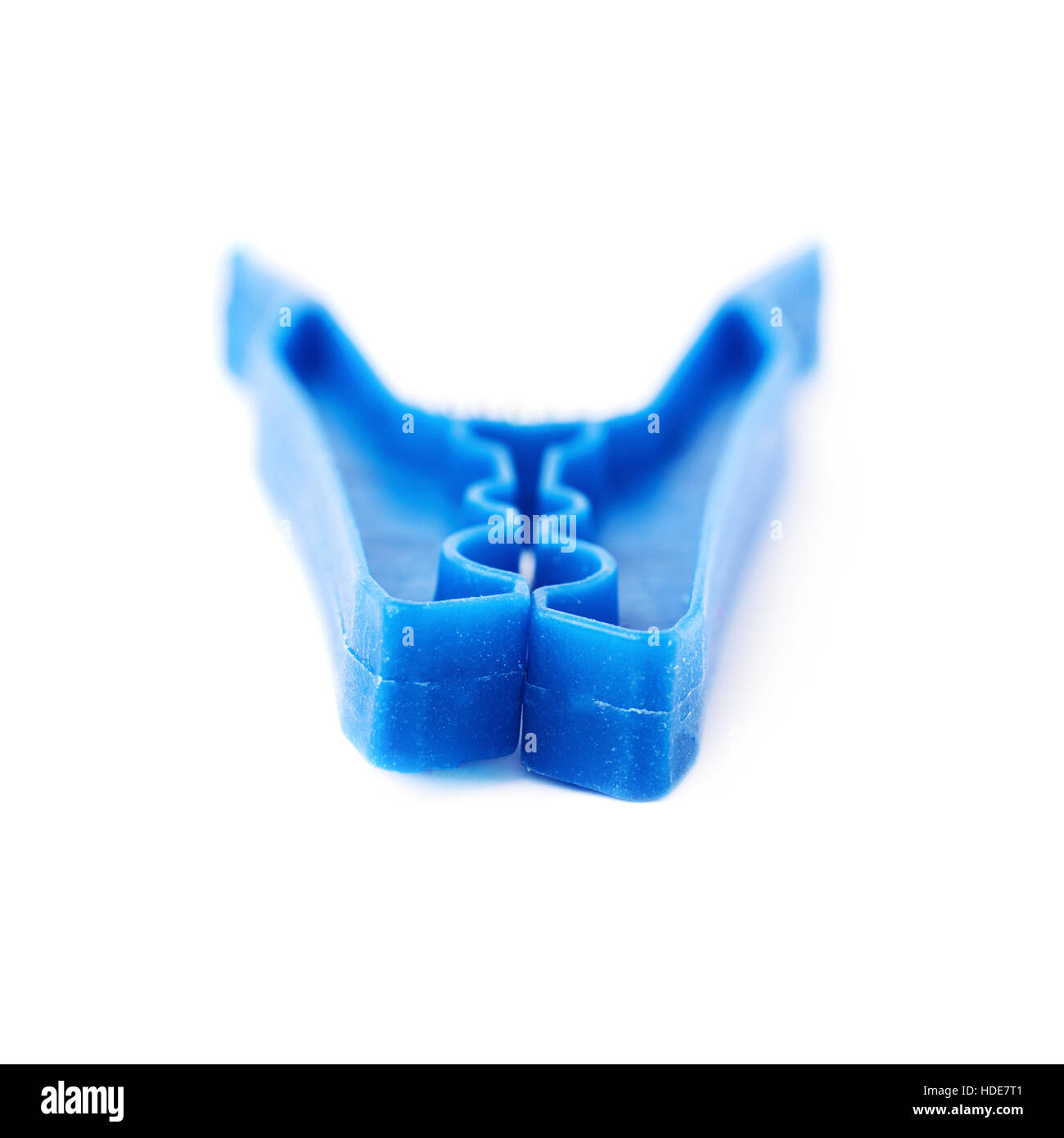 Single plastic cloth peg isolated over white background Stock Photo - Alamy