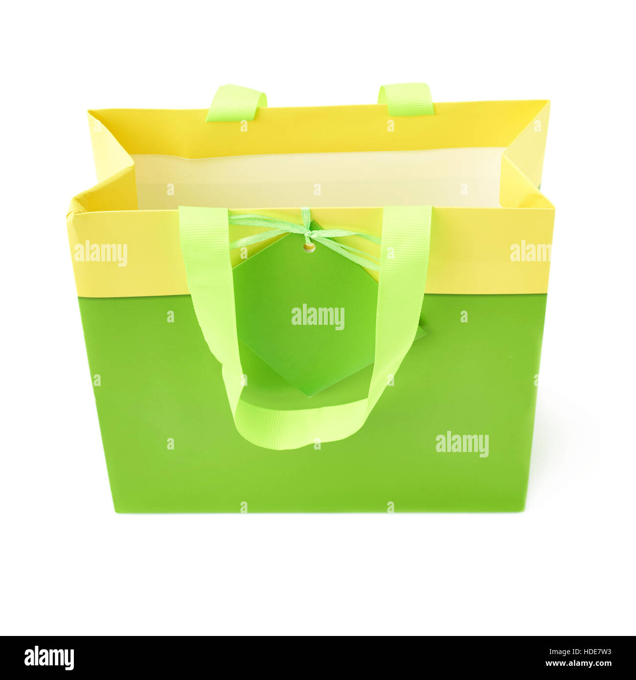 Shopping or gift bag isolated over the white background Stock Photo - Alamy