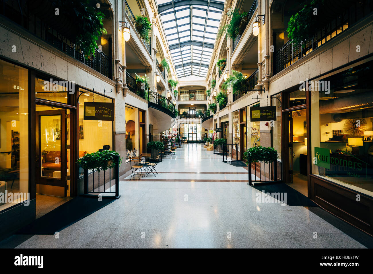 The interior of the Grove Arcade, in Asheville, North Carolina Stock ...