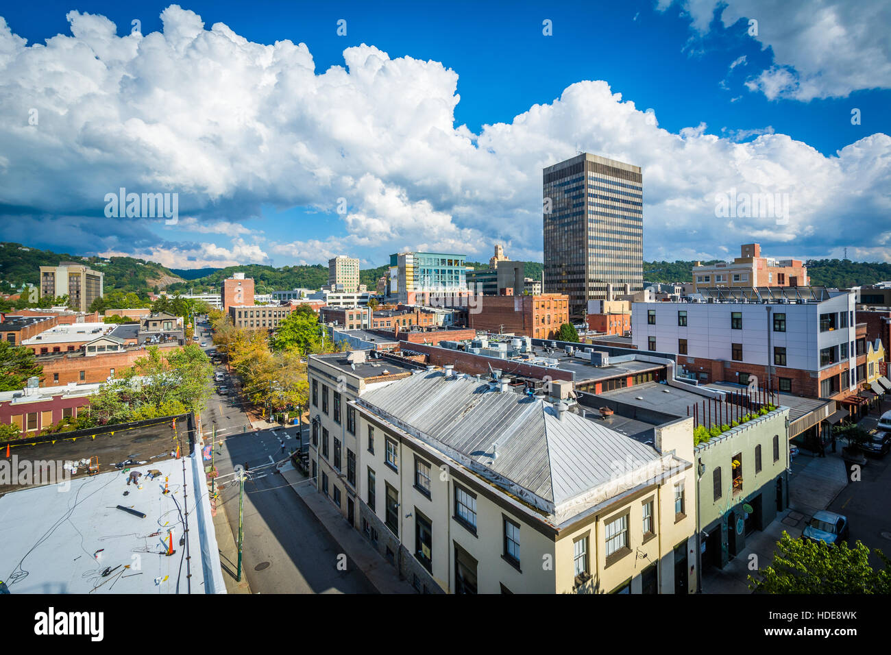 View of buildings in downtown Asheville, North Carolina Stock Photo - Alamy
