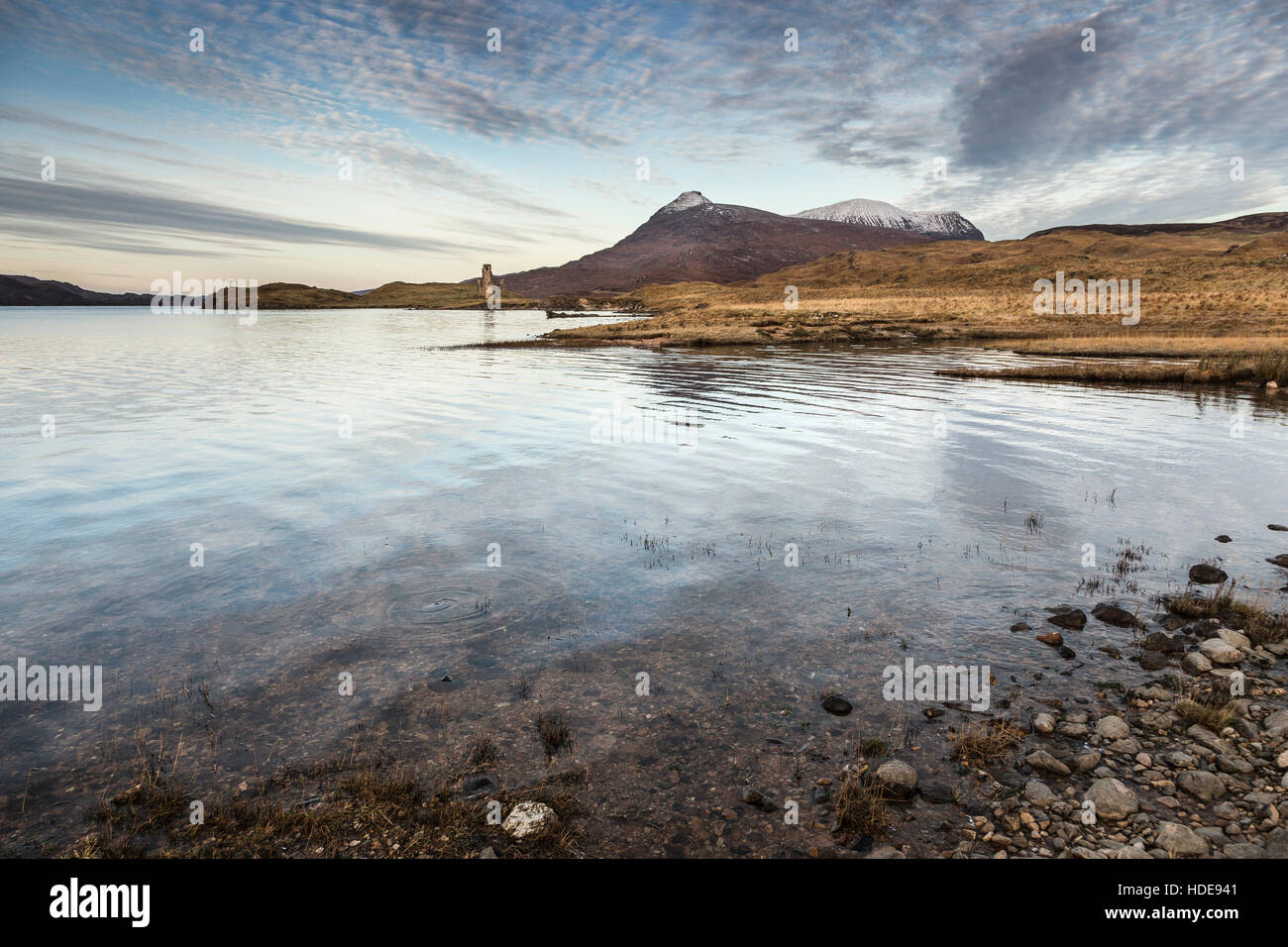 Dawn over Loch Assynt in the Scottish Highlands Stock Photo - Alamy