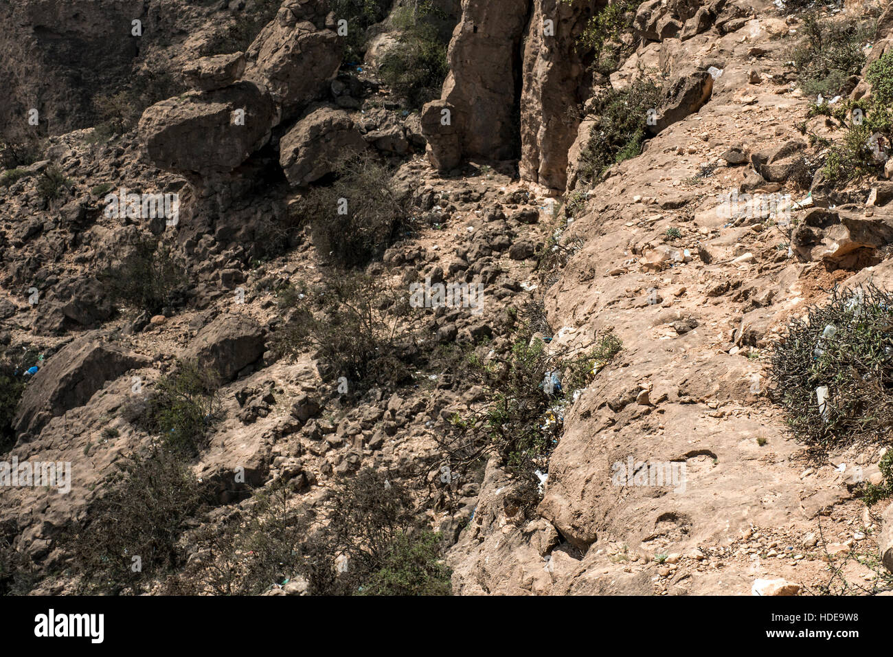 Highest point Jabal Samhan mountain pastic pollution at viewpoint ...