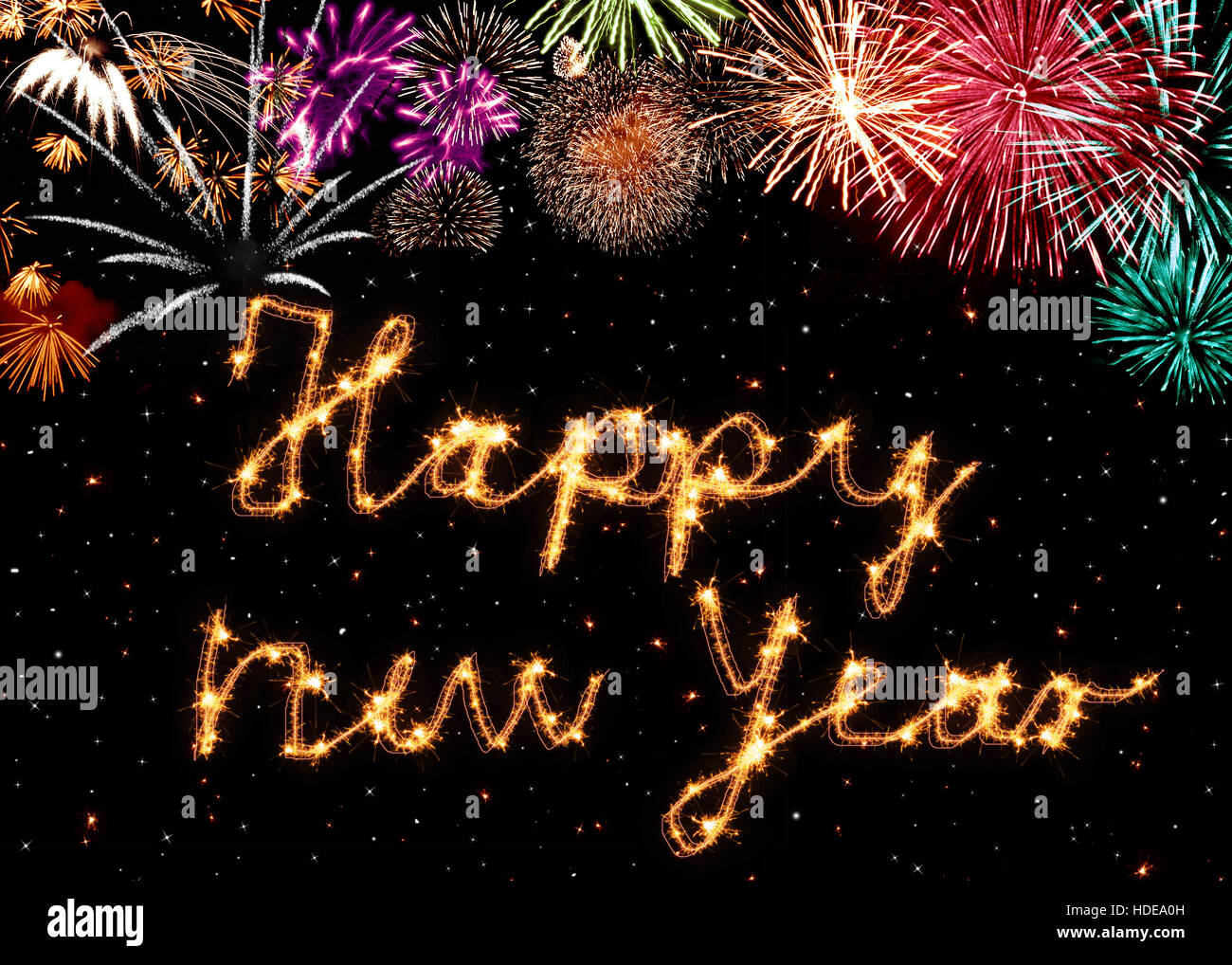 Happy new year colorful letters hi-res stock photography and images - Alamy