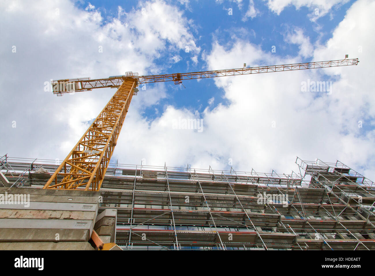 Construction site of a big building Stock Photo - Alamy
