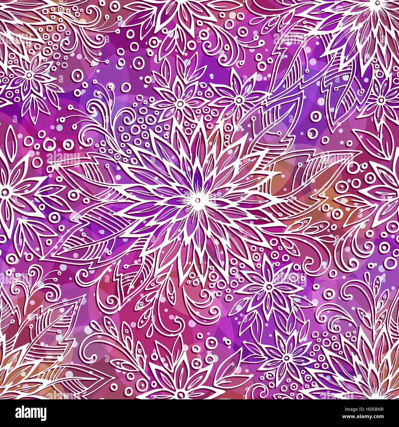 Seamless Outline Floral Pattern Stock Vector Image & Art - Alamy