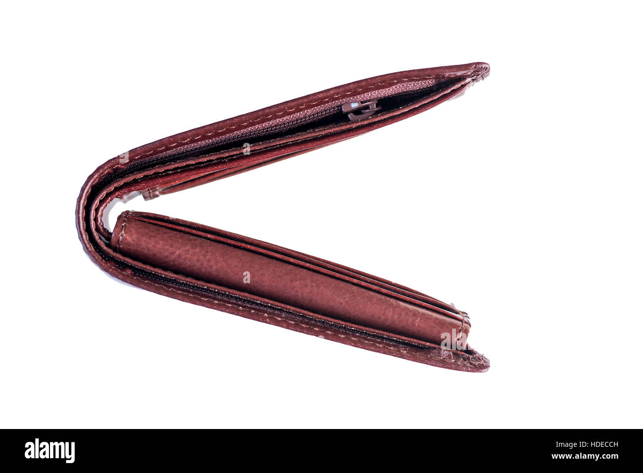 purse for men brown color on a white background top view Stock Photo ...