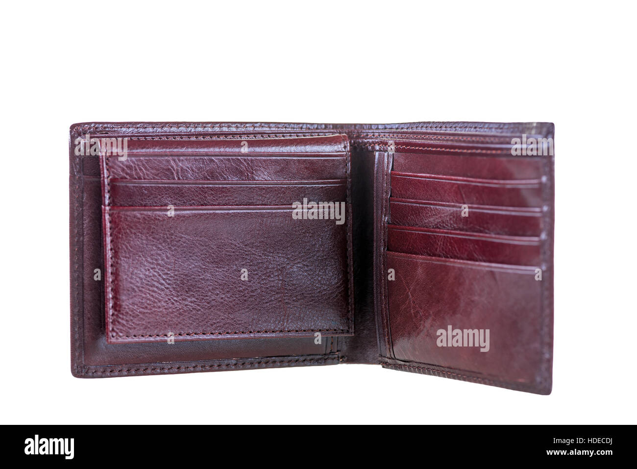 wallets made of genuine leather brown color on a white background Stock ...