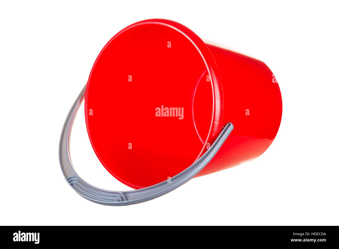 plastic bucket of red color isolated on white background Stock Photo ...