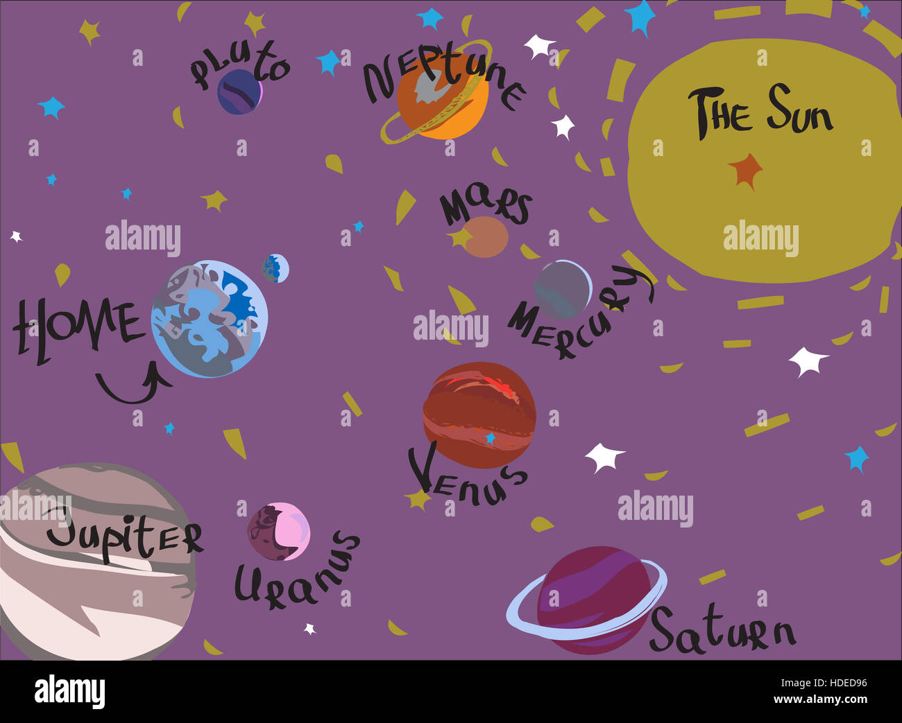 Illustration of our Solar System Stock Photo - Alamy