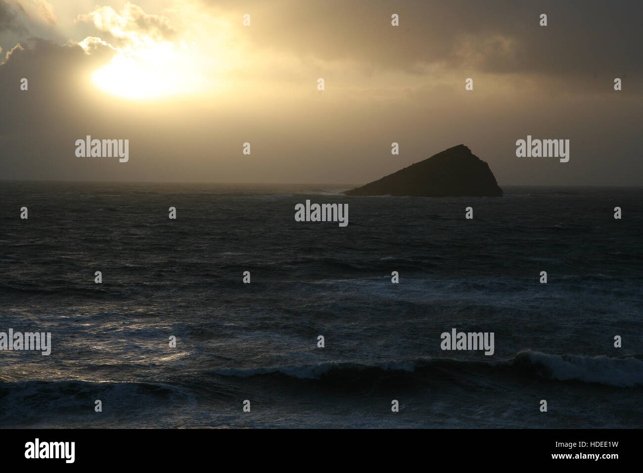 The Mewstone in Wembury Bay Stock Photo - Alamy