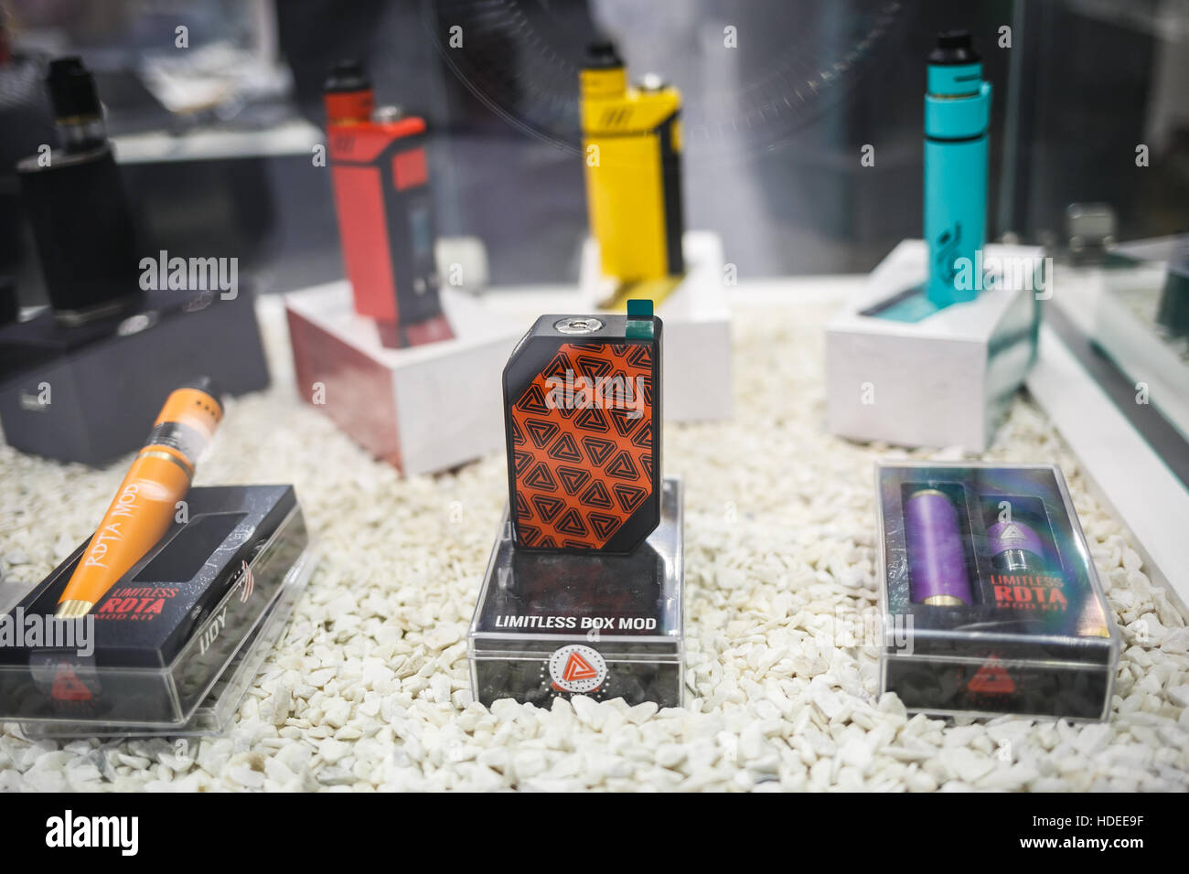 MOSCOW - 9 DECEMBER,2016: International Vape Expo.Popular vaper device ...