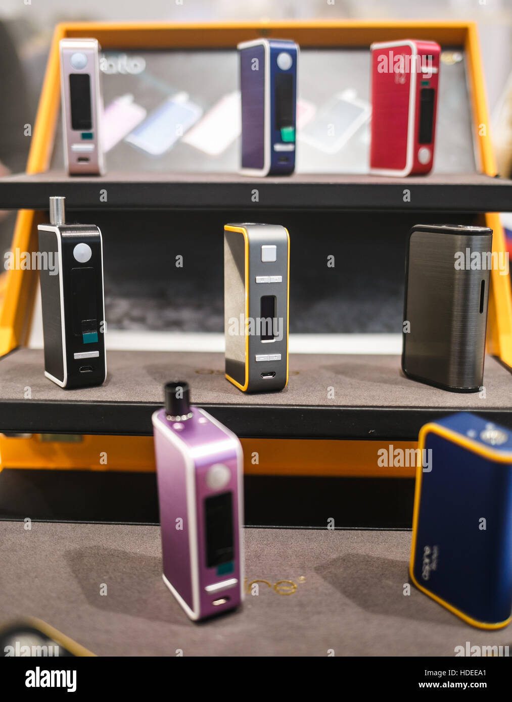 MOSCOW - 9 DECEMBER,2016: International Vape Expo.Popular vaper device ...