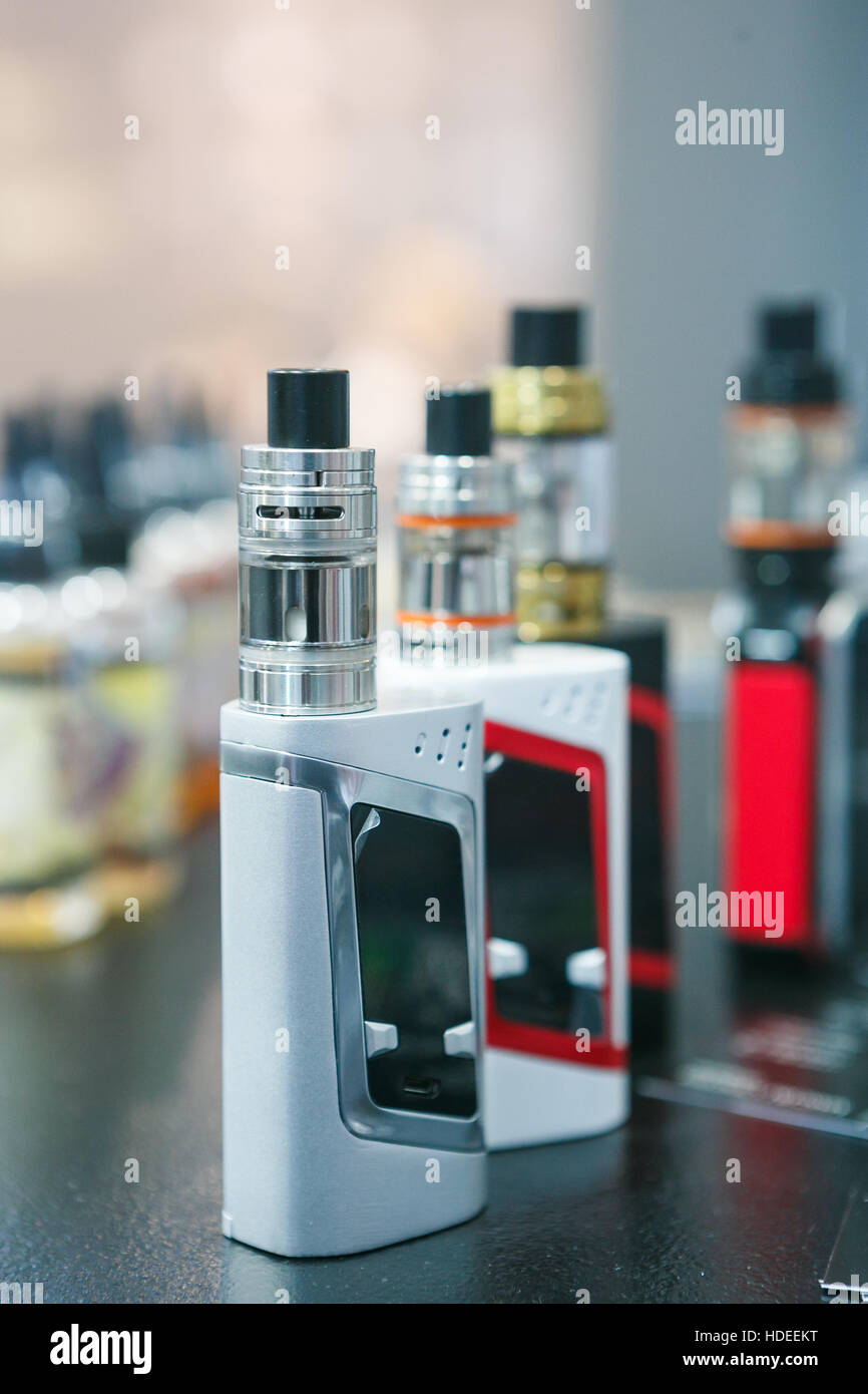 MOSCOW - 9 DECEMBER,2016: International Vape Expo.Popular vaper device ...