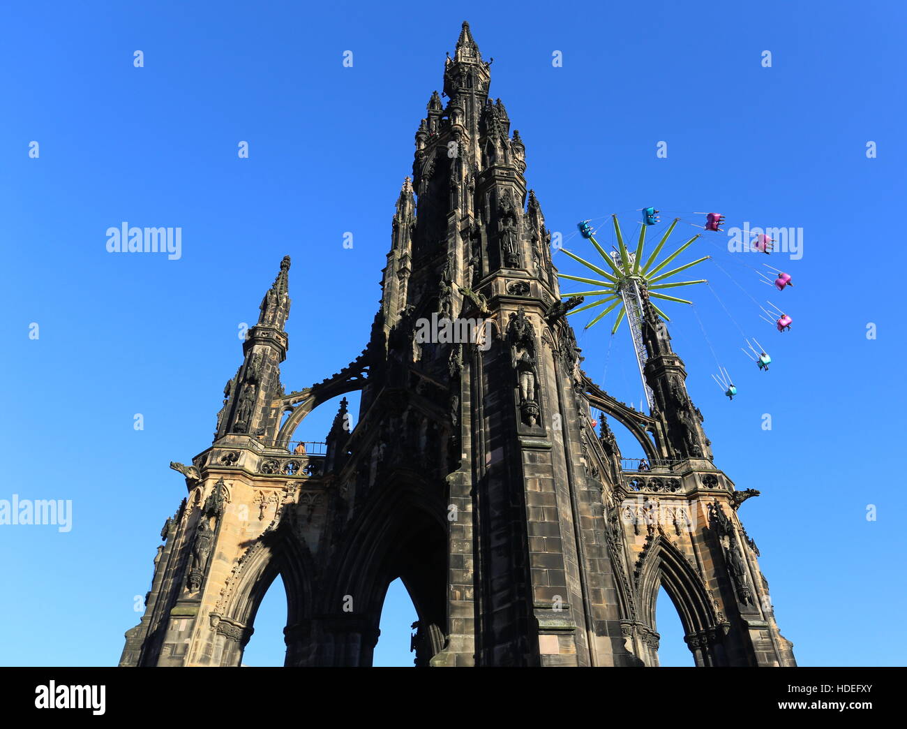 Star Flyer ride and Scott Monument Edinburgh Scotland December 2016 ...