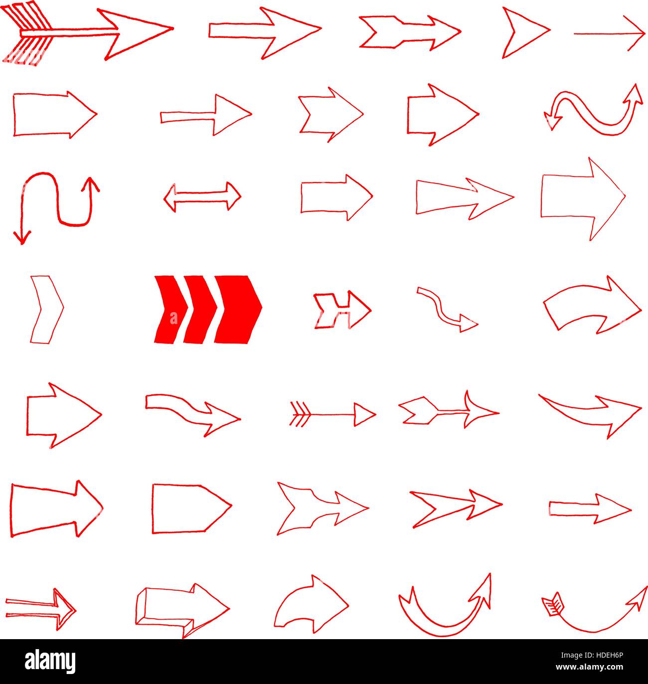 Set of the hand drawn arrows isolated on white background. Design ...