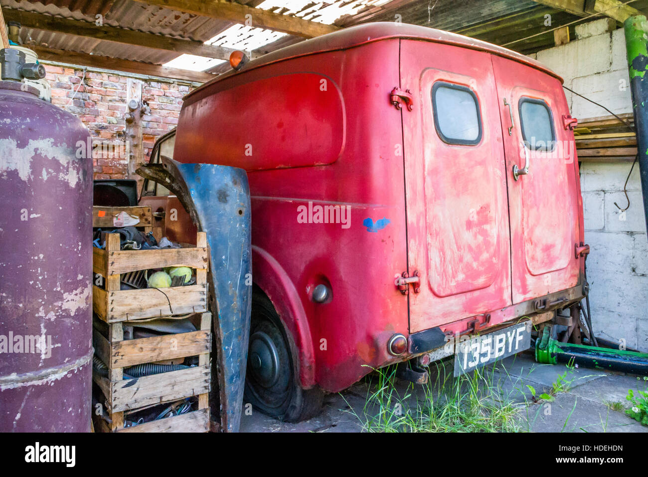 Vintage green Post Office telephone van requiring restoration Stock ...