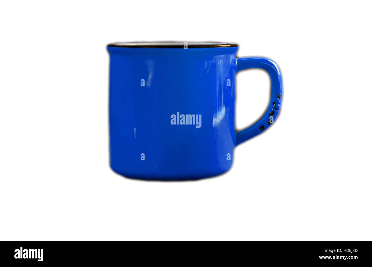one old blue cup isolated Stock Photo - Alamy
