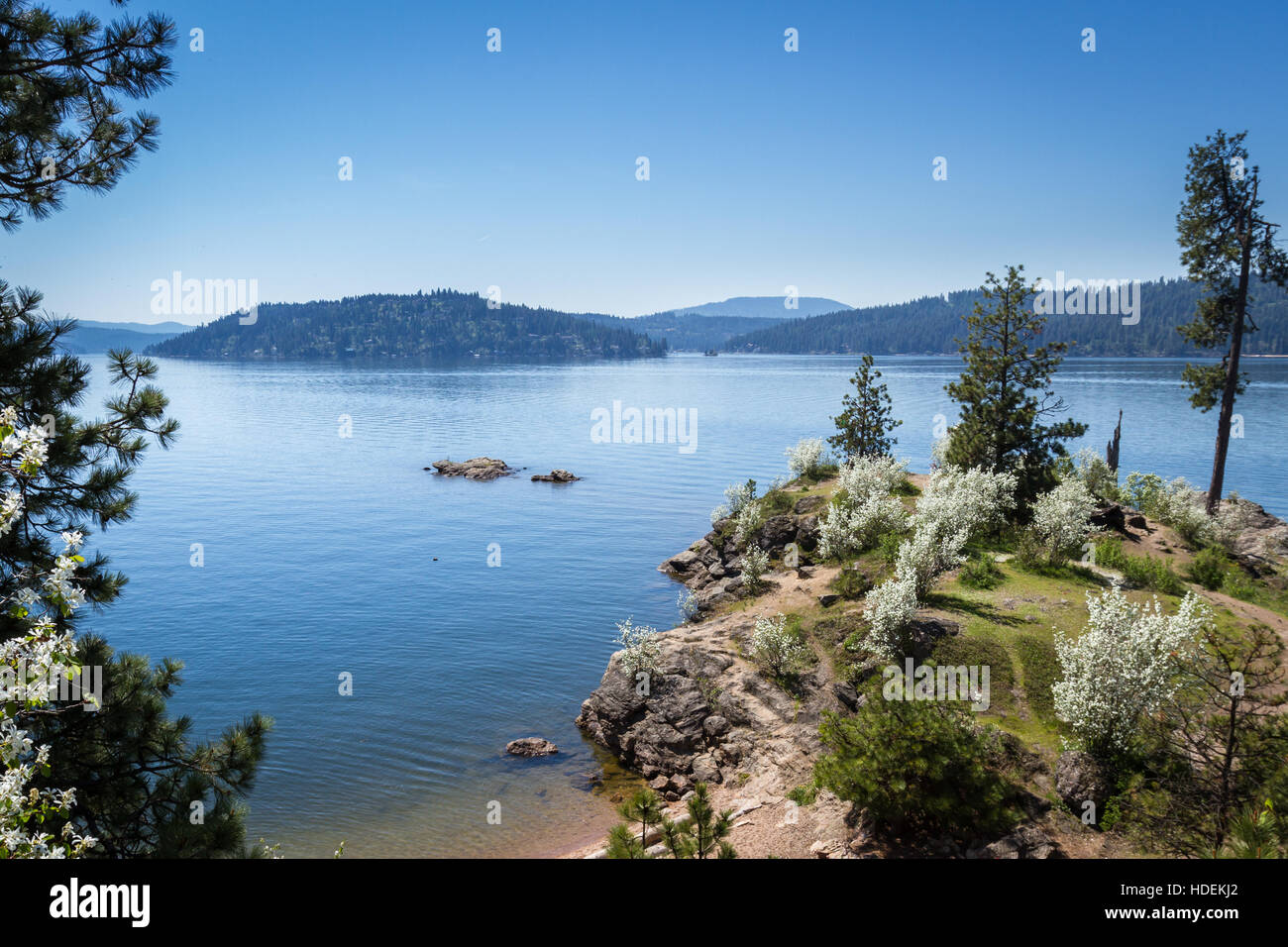 View of Coeur d' Alene lake form one of the popular hiking spots, Tubs ...