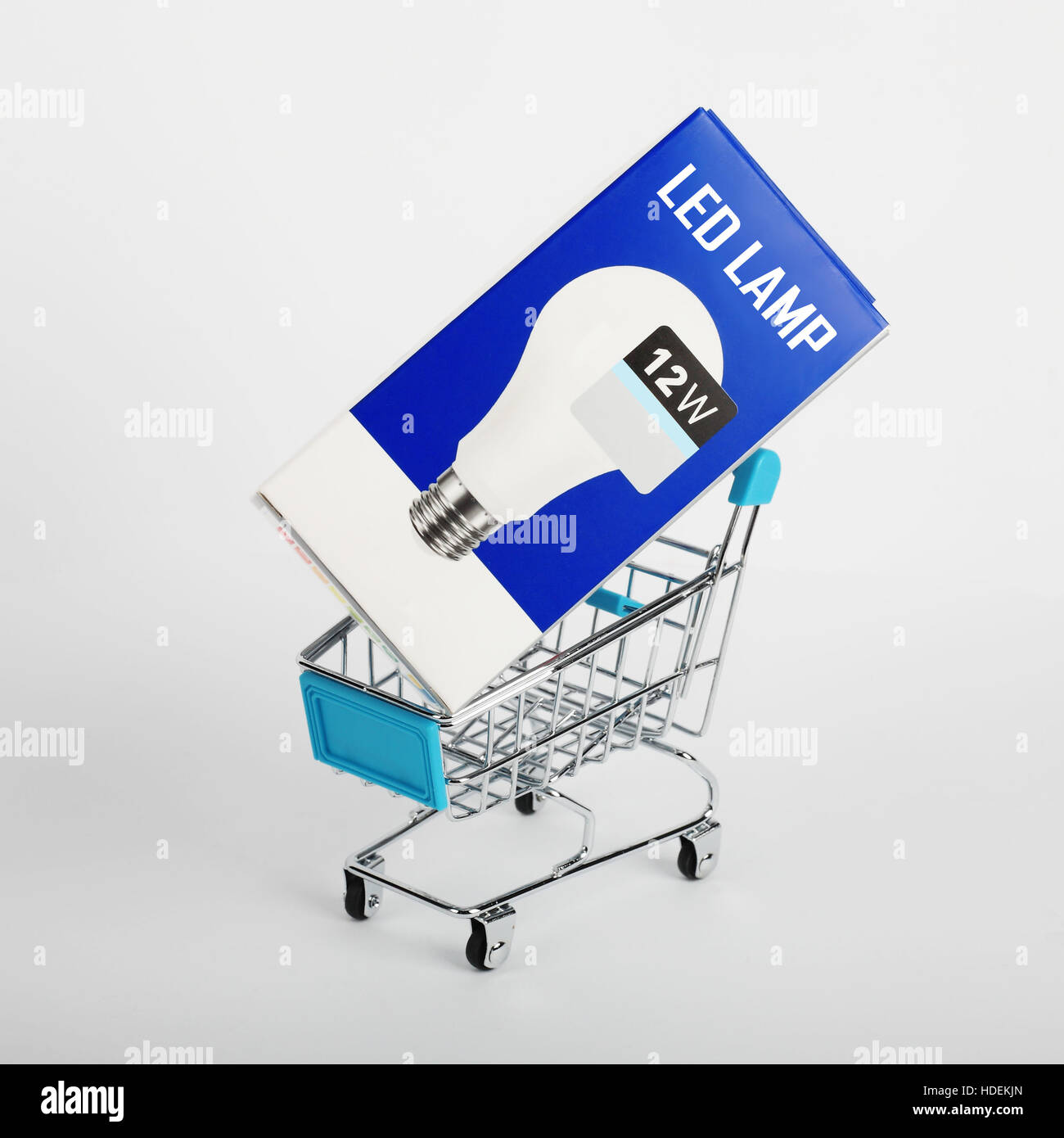 Electrical grid - LED Lump on the cart for purchases on a white ...