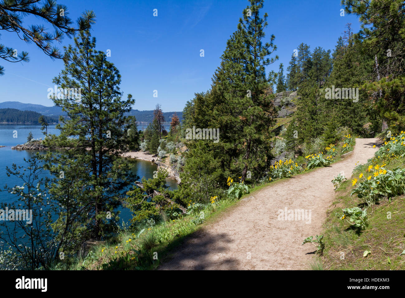 View of Coeur d' Alene lake form one of the popular hiking spots, Tubs ...