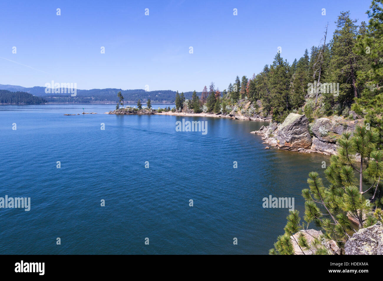 View of Coeur d' Alene lake form one of the popular hiking spots, Tubs ...