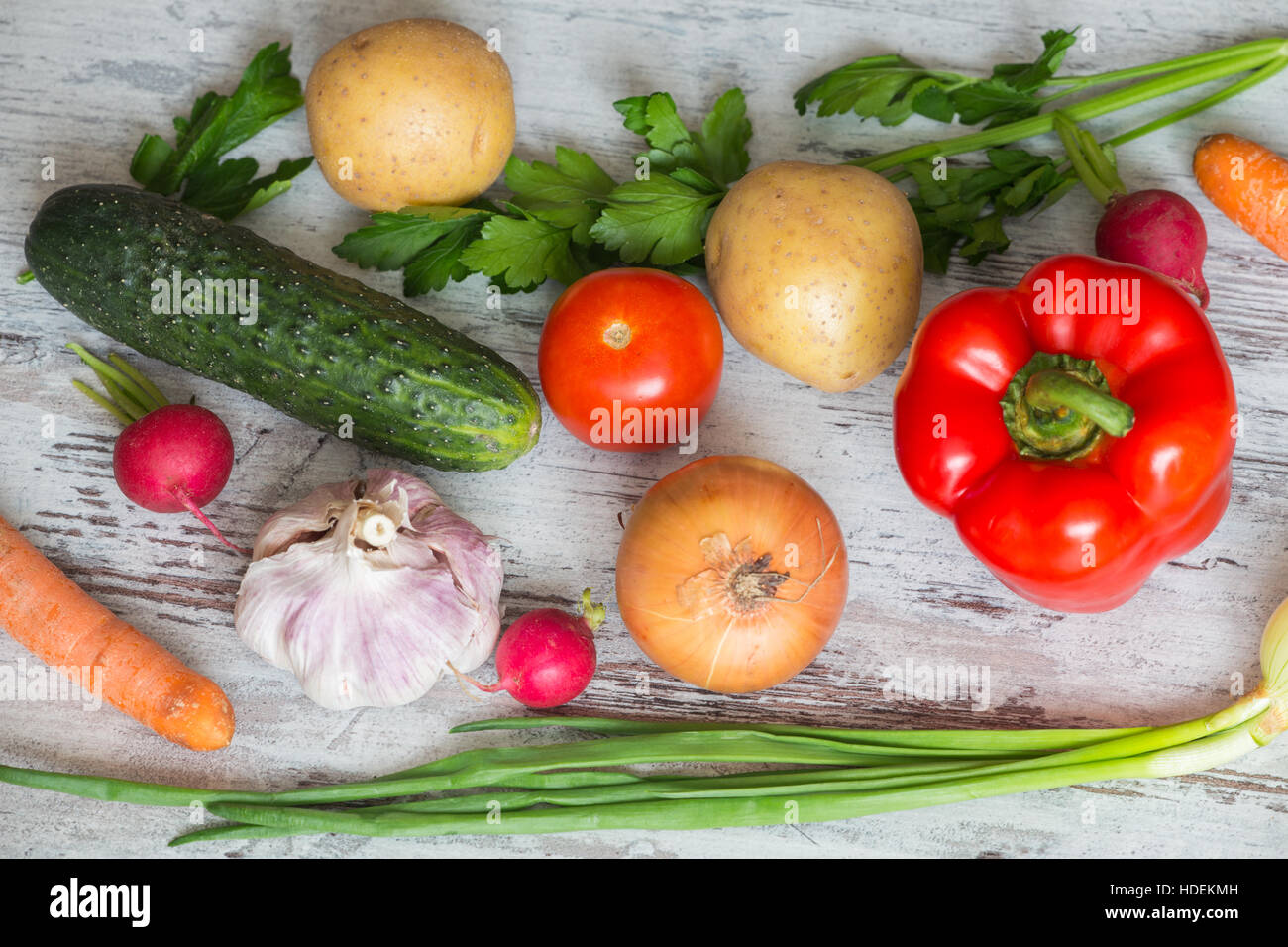 Fresh organic vegetables Healthy Food background Stock Photo - Alamy
