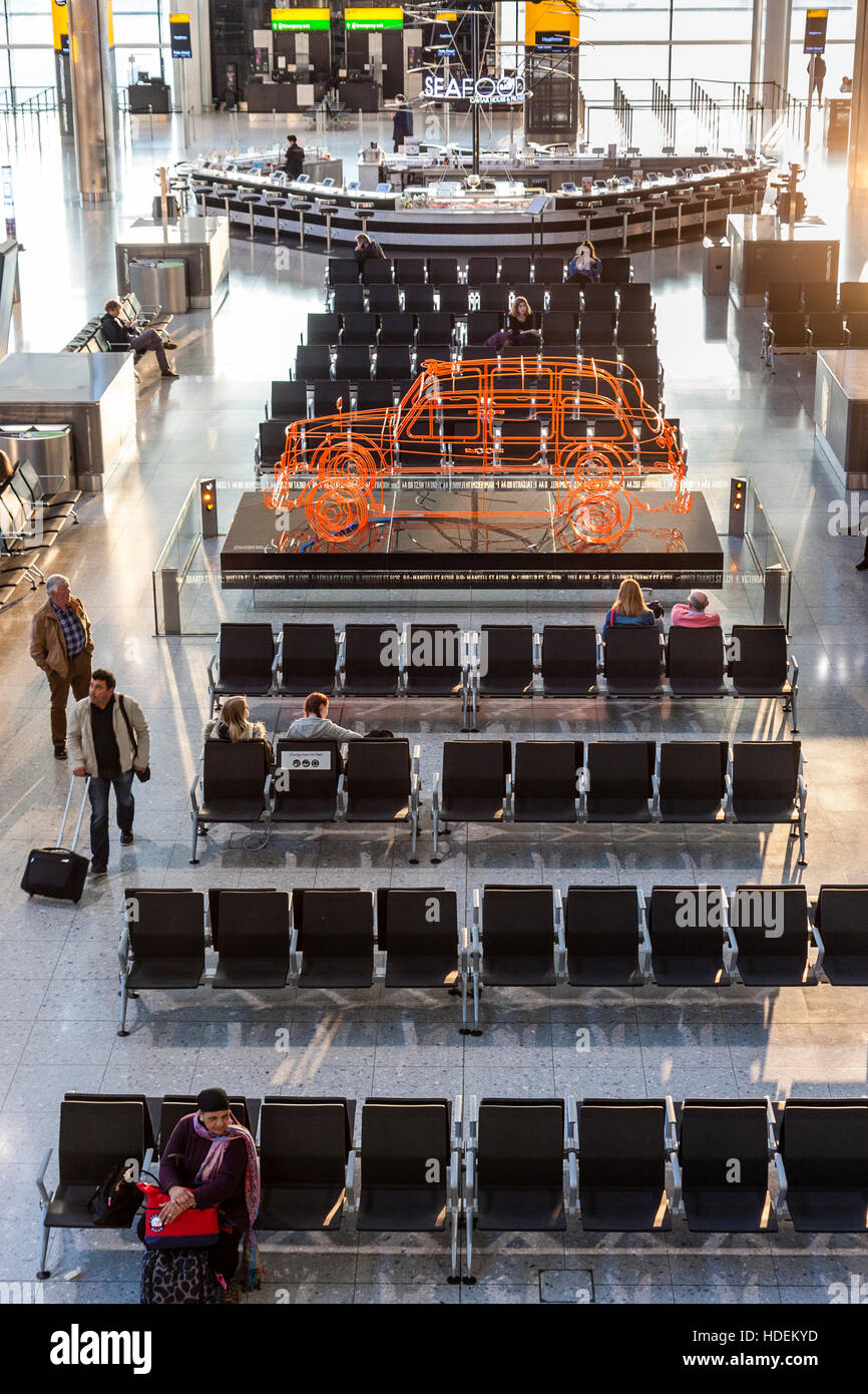 England, London, Heathrow airport, Terminal 2. Departure lounge ...