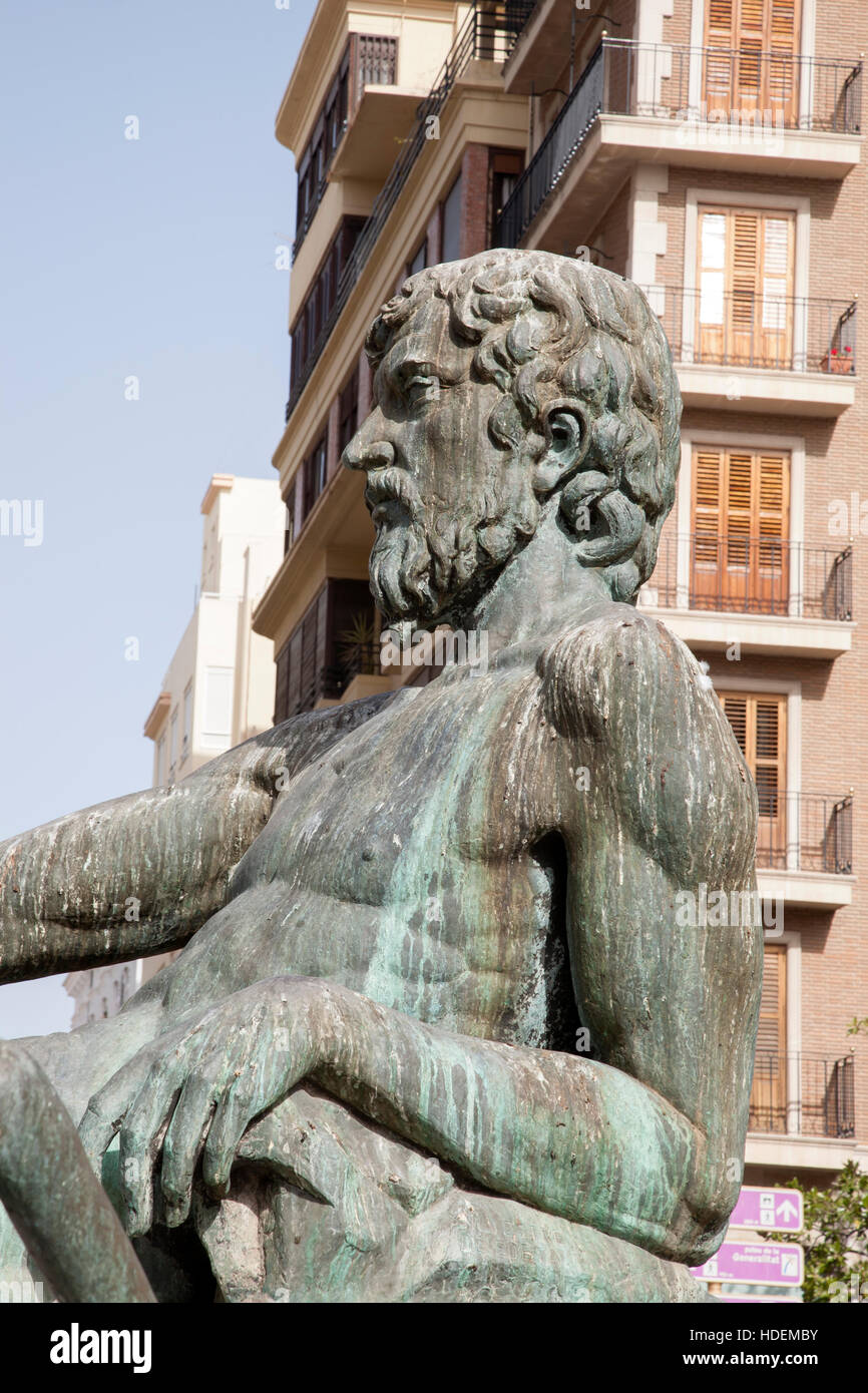 Turia - Neptune Fountain; Valencia; Spain Stock Photo - Alamy