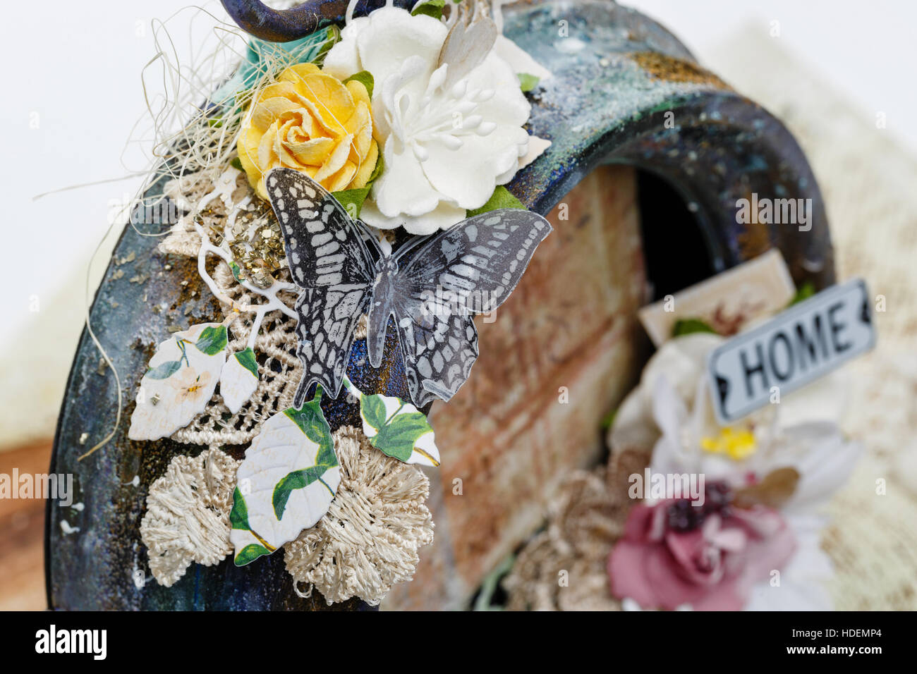 Handmade scrapbooking photo frame Stock Photo - Alamy