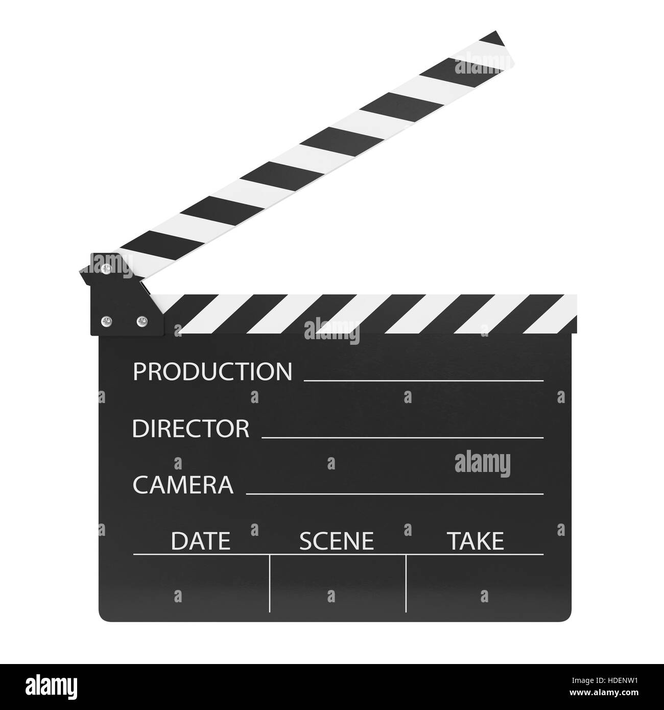Movie clapper isolated on white background Stock Photo - Alamy