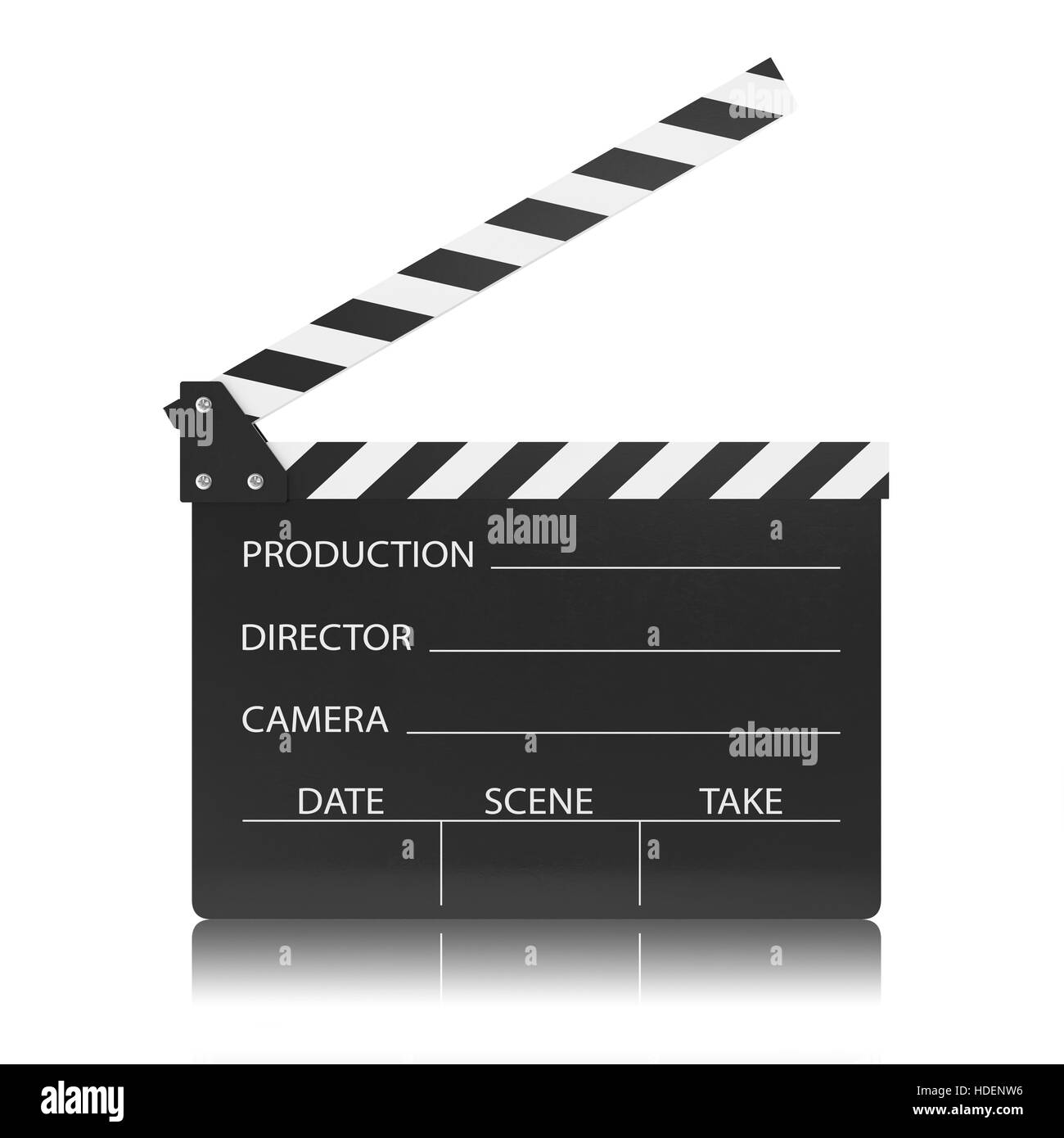 movie clapper board isolated on white background Stock Photo - Alamy