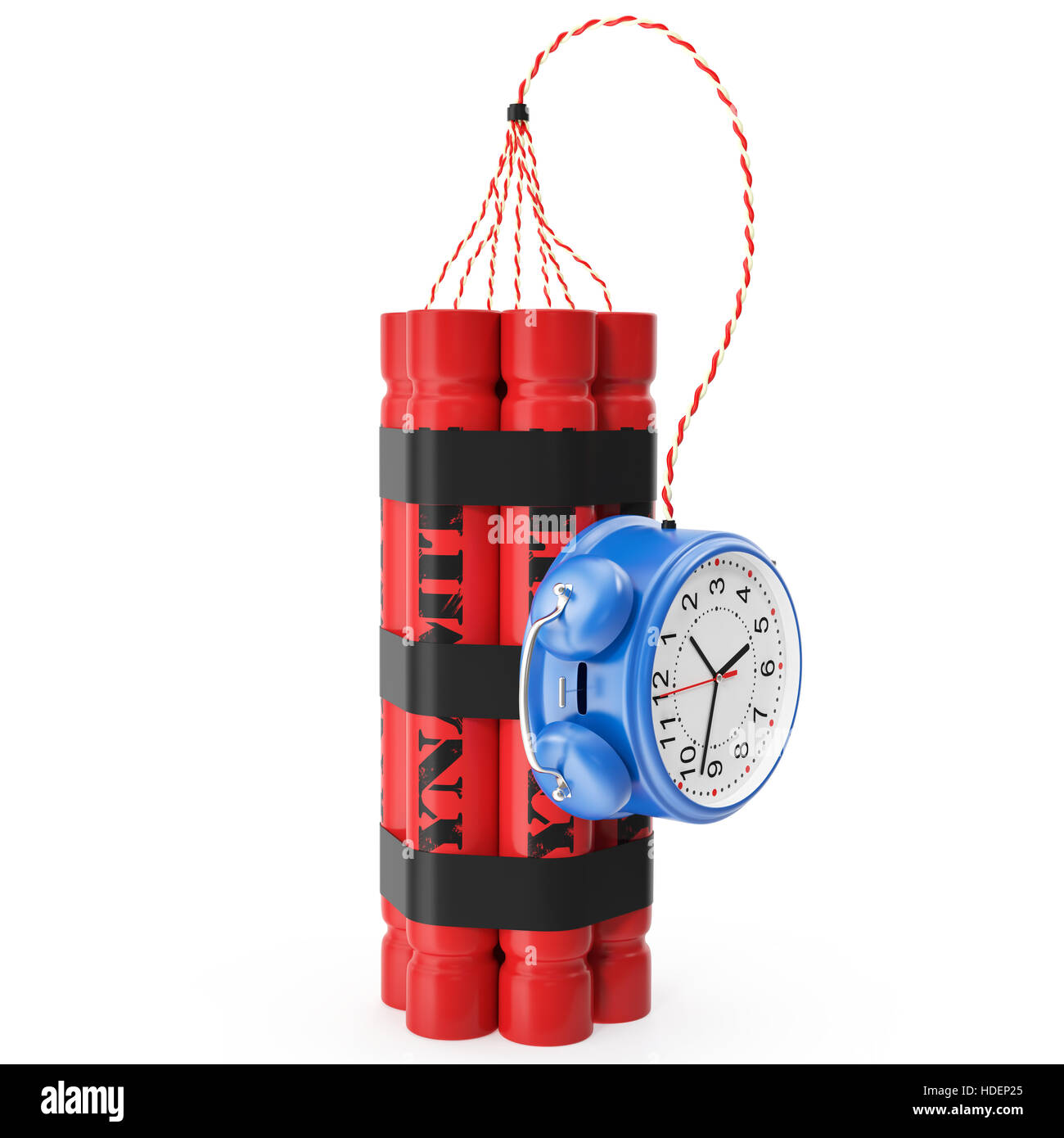 TNT, Dynamite time bomb on a white background Stock Photo - Alamy