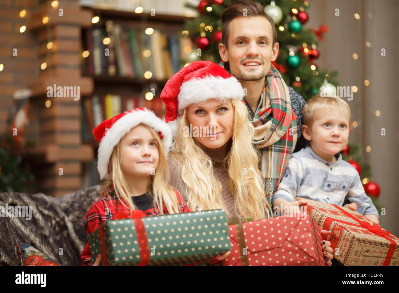 Family background of Christmas tree Stock Photo - Alamy
