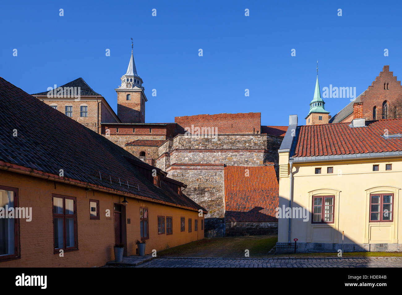 Medieval castle Akershus Fortress in Oslo. Norway Stock Photo - Alamy