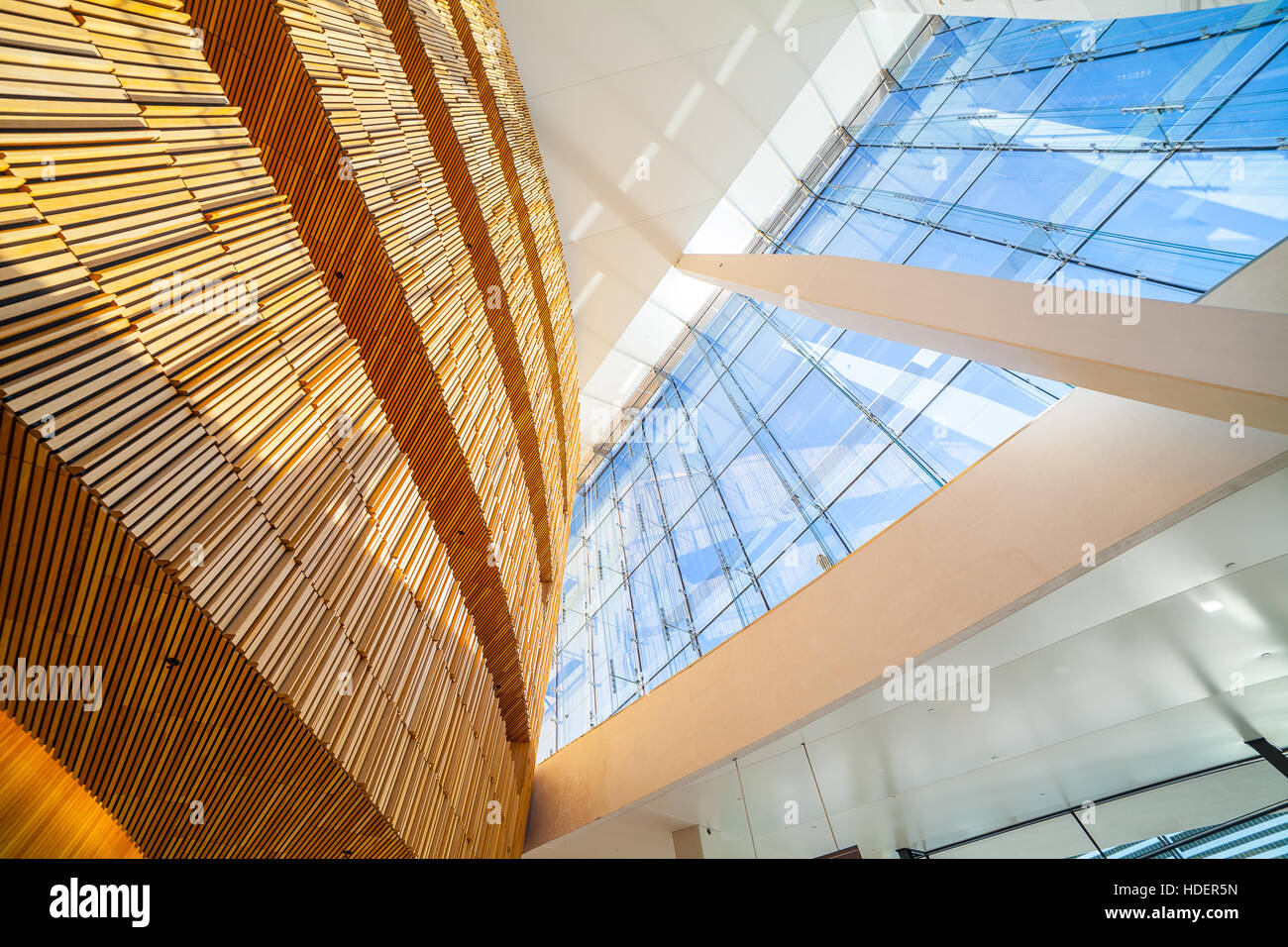 Foyer of the Oslo Opera House. High tech interior Stock Photo - Alamy