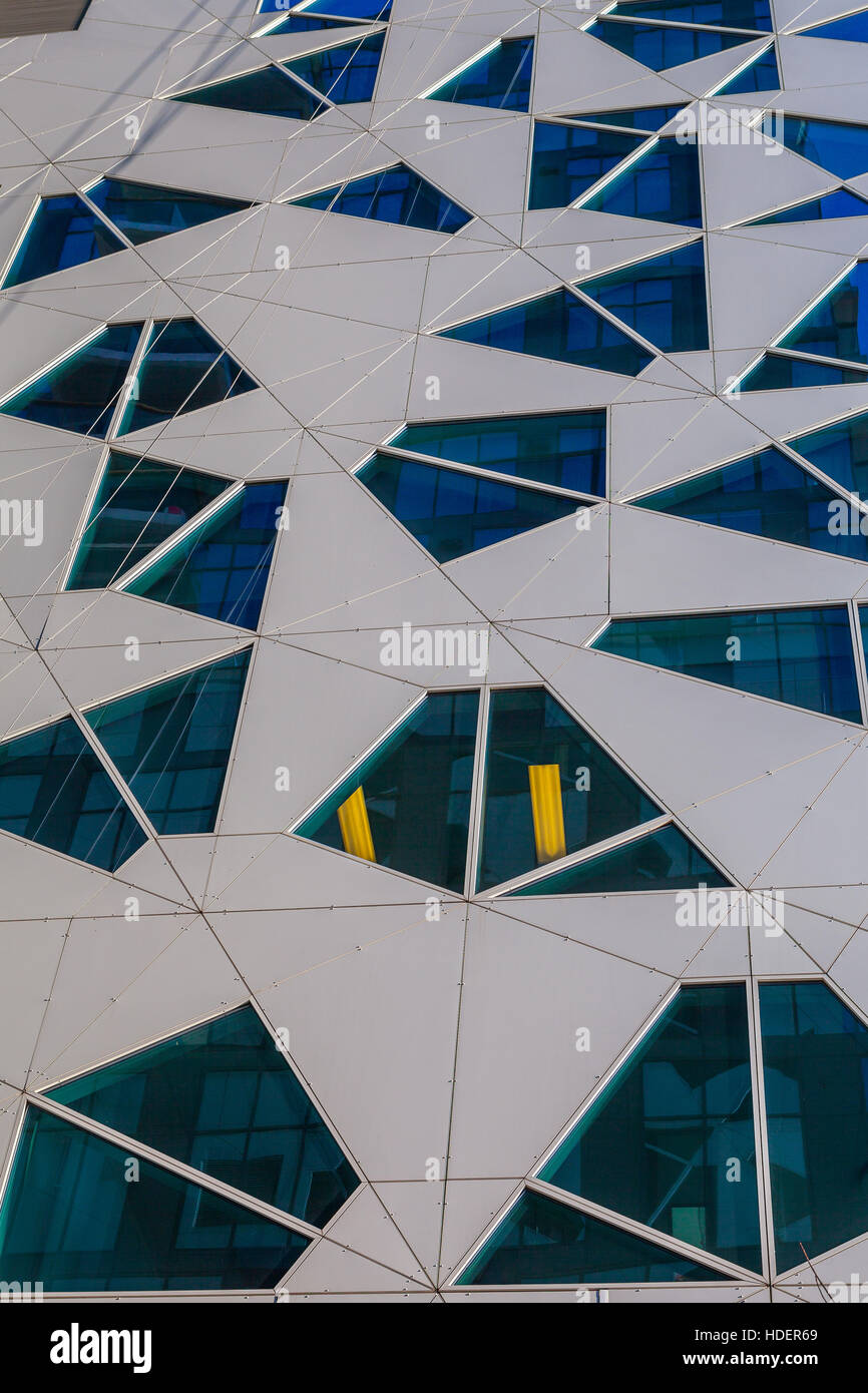 Glass and concrete architectural exteriors. Assymetrical windows Stock ...